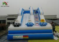 China Blue Crazy Fun Surf Inflatable Dry Slide With Digital Printing , Inflatable Dry Slide for sale