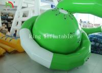 China Green / White UFO Shape PVC Tarpaulin Inflatable Floating Saturn Water Toy For Climbing for sale