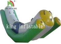 China Green / White Single / Double Tube 0.9mm PVC Inflatable Water Toy / Totter / Seesaw for sale