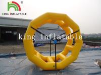 China 0.9mm PVC Tarpaulin Yellow Inflatable Circle / Roller  Water Toy For Fun Water Games for sale
