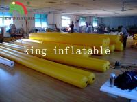 China Heat Sealed Yellow Inflatable Water Toys / PVC L 4.5m * D 0.3m Gateway / Marker Buoys for sale