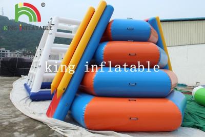 China PVC Tarpaulin Inflatable Floating Island Climbing Tower Slide For Water Park for sale