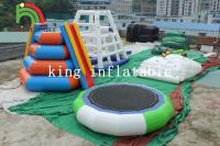 China PVC Tarpaulin Inflatable Floating Island Climbing Tower Slide For Water Park for sale