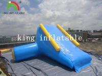 China U / V Shape 0.9mm PVC Tarpaulin Inflatable Big Air Slide For Water Yelow / Blue for sale