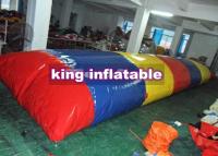 China Colorful Strip Inflatable Catapult Blob , Custom PVC Tarpaulin Inflatable Water Toy for sale
