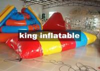 China Colorful Strip Inflatable Catapult Blob , Custom PVC Tarpaulin Inflatable Water Toy for sale