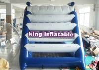 China Triangle Inflatable Water Slide With Ladder For water Parks White And Blue for sale