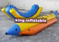 China Durable Yellow / Blue Inflatable Seesaw Totter PVC Water Toy With Banana Boat for sale