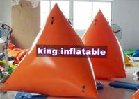 China Inflatable Triangle PVC Floating Toys / Orange Alert And Ad Buoys For Water Park for sale
