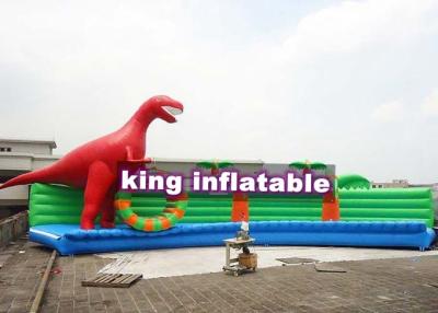 China Custom Dinosaur Colorful Inflatable Shore Bench For Huge Inflatable Water Park Pool for sale