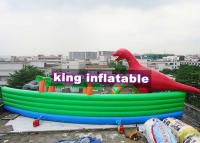 China Custom Dinosaur Colorful Inflatable Shore Bench For Huge Inflatable Water Park Pool for sale