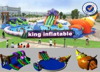 China 9*8m Colorful Shark Inflatable Water Slide With Pool Commercial Water Park For Kids for sale