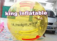 China Customized Yellow Inflatable Water Ball / Inflatable Walk On Water Ball With Logo for sale