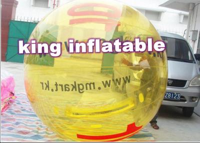 China Customized Yellow Inflatable Water Ball / Inflatable Walk On Water Ball With Logo for sale