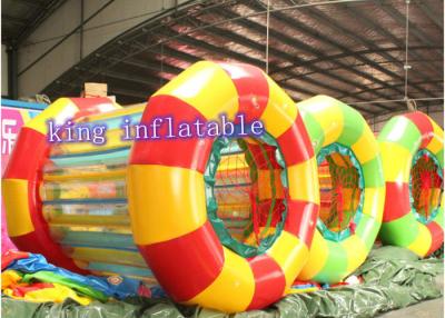 China Colorful Funny Inflatable Water Toy 1.0mm PVC Water Roller For Water Amusing Game for sale