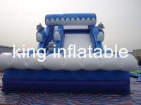 China 0.55mm PVC Tarpaulin Inflatable Dry Slide Blue / White Slide Attached For Amusement for sale