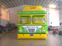 China PVC Tarpaulin Inflatable Water Slide  Double Stitched Fresh Lovely Bus Style for sale