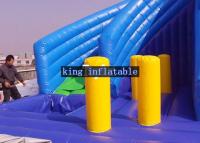 China Blue Durable Inflatable Water Slide With Pool N Obstacle Games CE Customized for sale