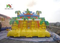 China Outdoor 8m * 6m Double Lanes Dinosaur Blow Up Dry Slide By Plato 0.55mm PVC Tarpaulin for sale