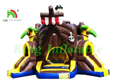 China Outdoor Commercial Bounce Houses Inflatable Pirate Boat With Slides / Air Guns for sale