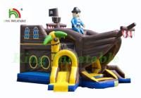 China Outdoor Commercial Bounce Houses Inflatable Pirate Boat With Slides / Air Guns for sale