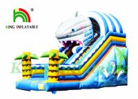 China Single Lane 0.55mm PVC Tarpaulin Inflatable Dry Slide / CE Shark Inflatable Slide for sale