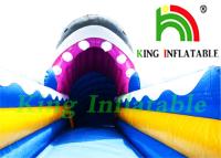 China Single Lane 0.55mm PVC Tarpaulin Inflatable Dry Slide / CE Shark Inflatable Slide for sale