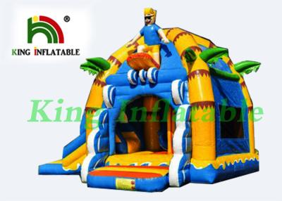 China Yellow / Blue Mutifun Inflatable Jumping Castle With Slide Equipped CE Certificated Blower for sale