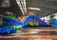 China PVC Airtight Green Inflatable Water Parks With Slides And Pools For Commercial for sale