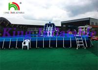 China Giant Outdoor Inflatable Water Parks With Slide And above ground swimming pool for sale