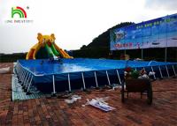 China Customized Yellow Elephant Inflatable Water Parks With Slide / Pool / CE Air Pump for sale