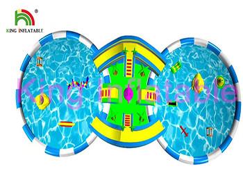 China Waterproof Inflatable Water Parks With Durable PVC Tarpaulin Material pool slide for sale