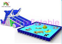 China Blue / White Inflatable Water Parks Multi Fun In Slide , Pool And Water Toys for sale