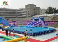 China Blue / White Inflatable Water Parks Multi Fun In Slide , Pool And Water Toys for sale