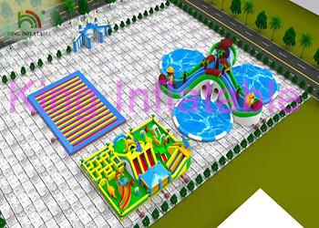 China Commercial Plato PVC Tarpaulin Inflatable Water Parks For Multiplay CE OEM for sale