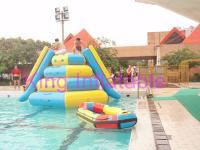 China Blue / Yellow Giant Blow up Water Toy CE 0.9mm PVC Tarpaulin Slide For Water Equipment for sale