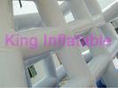 China 0.9mm Plato Blue / White Blow Up Water Toy Floating Aqua Slide For Water Park With CE for sale