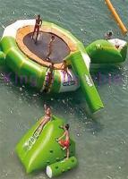 China Outdoor Waterproof Plato PVC Inflatable Water Toy CE Customized Trampoline With Slide for sale