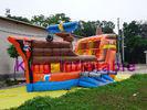 China Colorful CE Inflatable Forest Shuttle Bus Dry Slide 0.55mm Plato PVC pirate ship slide for sale