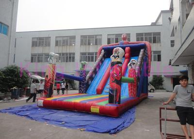 China Outdoor Spider - Man Single Lane Inflatable Dry Slide With Jumping Bouncer By Plato PVC for sale
