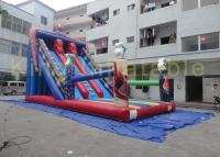 China Outdoor Spider - Man Single Lane Inflatable Dry Slide With Jumping Bouncer By Plato PVC for sale