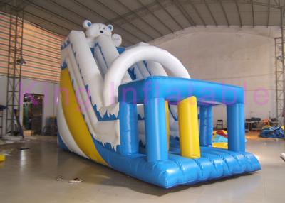China White Blue Single Lane Blow Up Dry Slide PVC Jumping Bouncer With 2 Years Warranty for sale