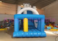 China White Blue Single Lane Blow Up Dry Slide PVC Jumping Bouncer With 2 Years Warranty for sale