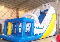 China White Blue Single Lane Blow Up Dry Slide PVC Jumping Bouncer With 2 Years Warranty for sale
