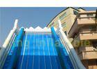 China Width Grey Blue Inflatable Dry Slide Waterproof Tarpaulin Double Climbing Ladders for sale