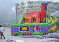 China Great  Inflatable Dry Slide Paradise With Castle / Turning For Kids Sliding Fun for sale