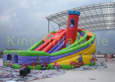 China Great  Inflatable Dry Slide Paradise With Castle / Turning For Kids Sliding Fun for sale