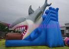 China EN14960 Inflatable Dry Slide For Kids , Blue Double Stitch Inflatable Shark Slide for sale