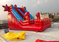China Red / Blue Spider Man Inflatable Dry Slide Outdoor Giant Waterproof / Anti - UV Slide for sale