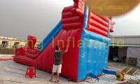 China Red / Blue Spider Man Inflatable Dry Slide Outdoor Giant Waterproof / Anti - UV Slide for sale